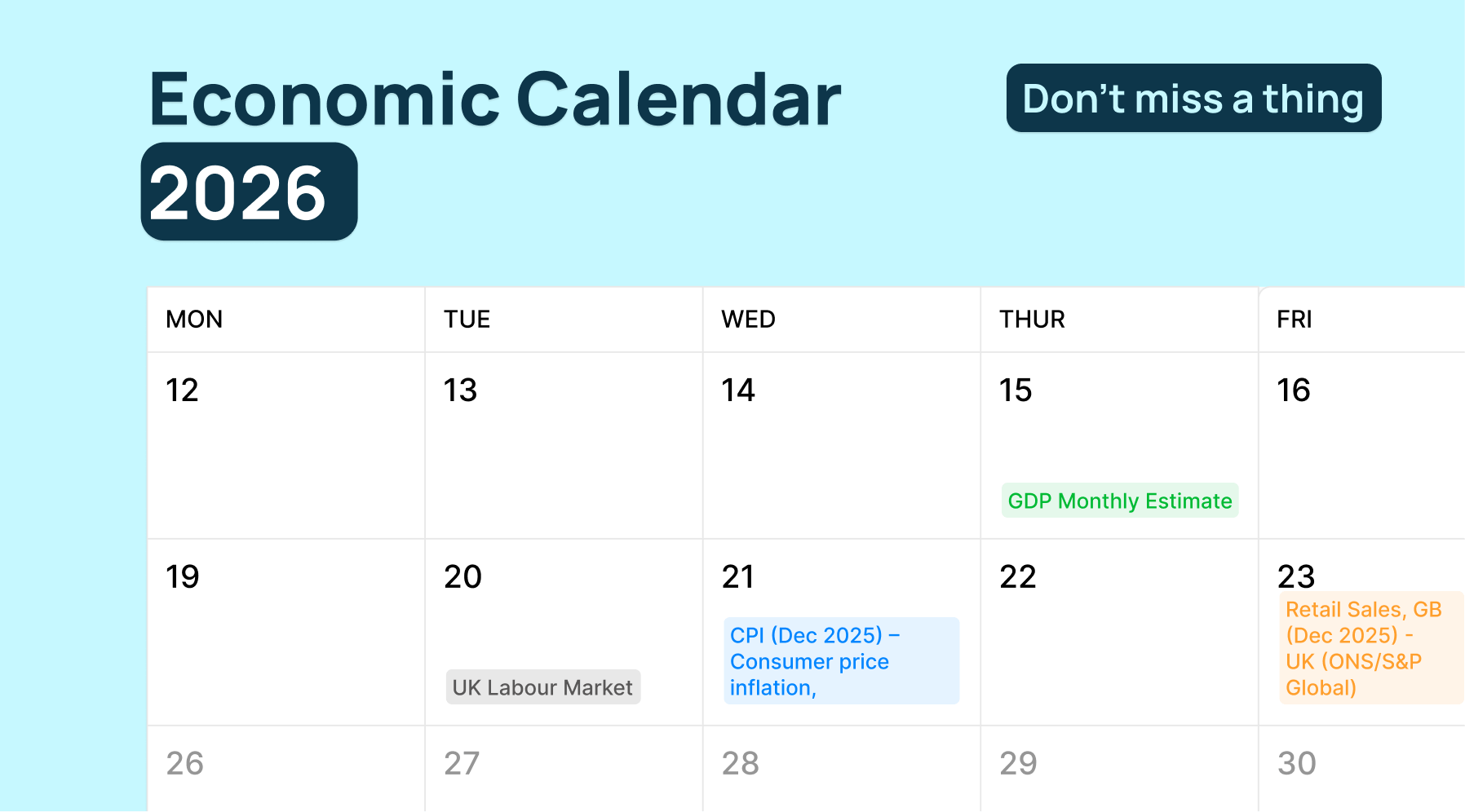Economic Calendar 2026 | Stable Payments
